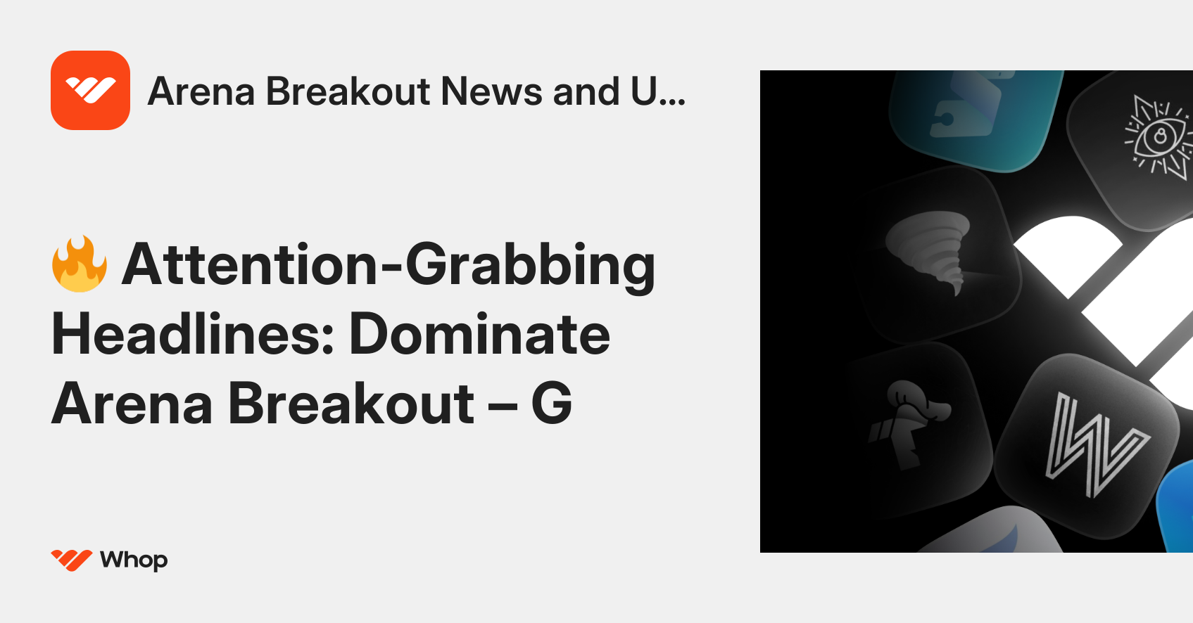 Arena Breakout News and Update | Whop