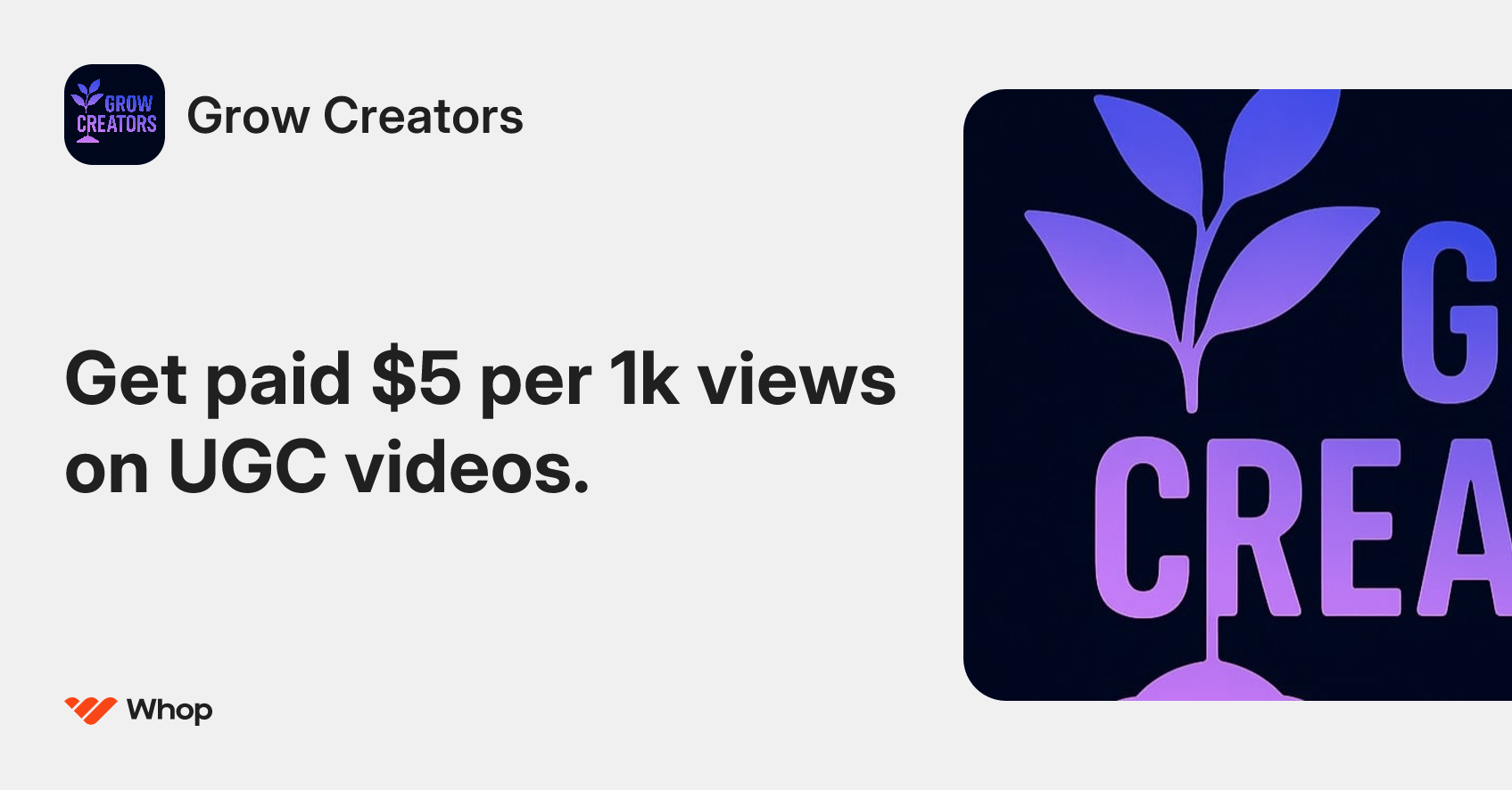 Grow Creators | Whop