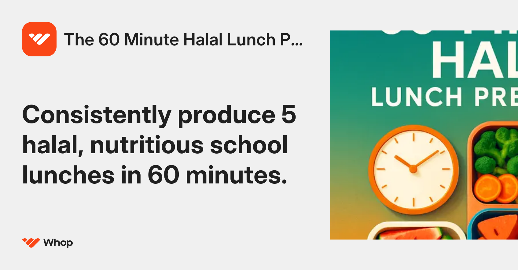 The 60 Minute Halal Lunch Prep | Whop