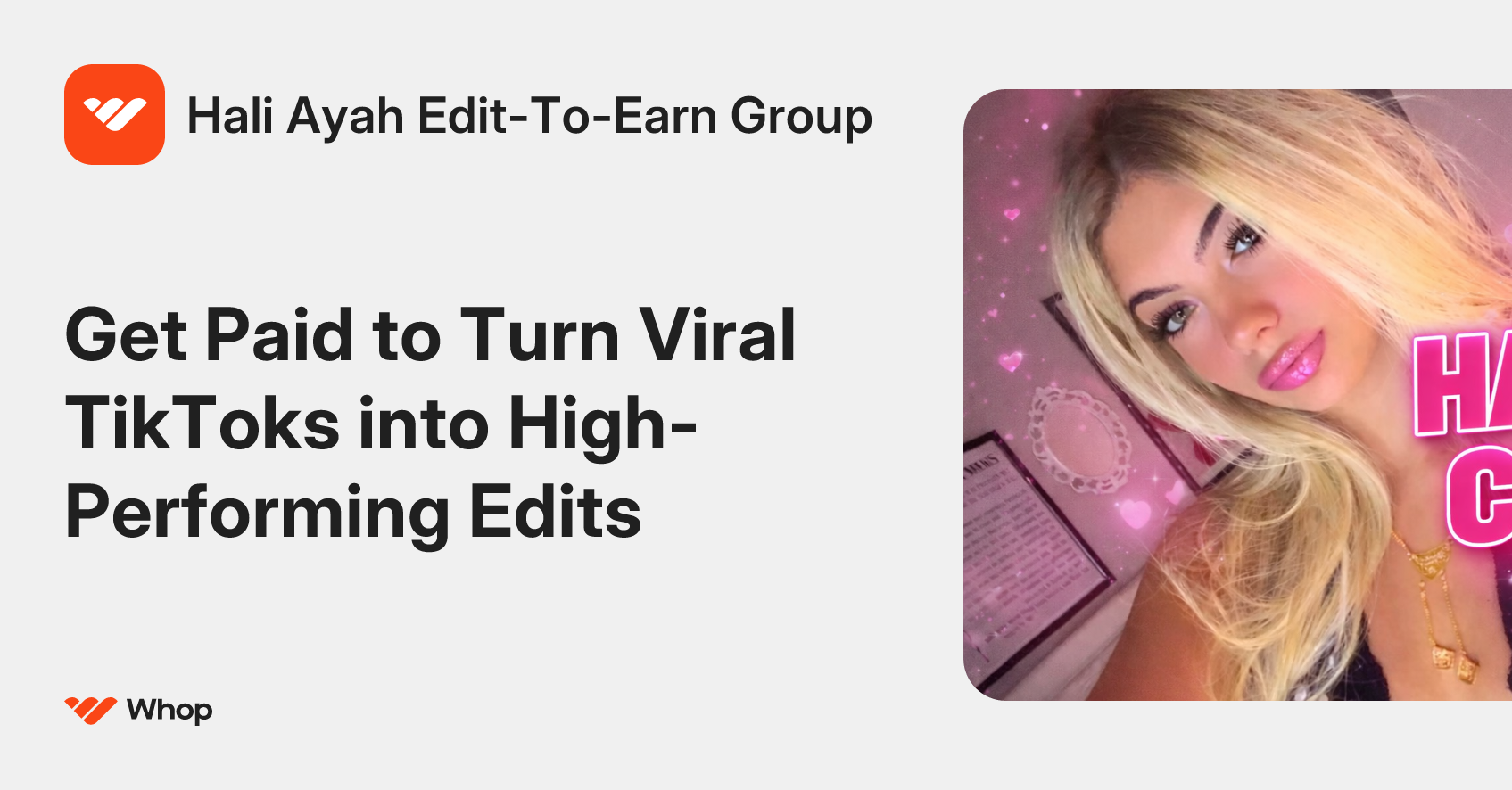Hali Ayah Edit-To-Earn Group | Whop
