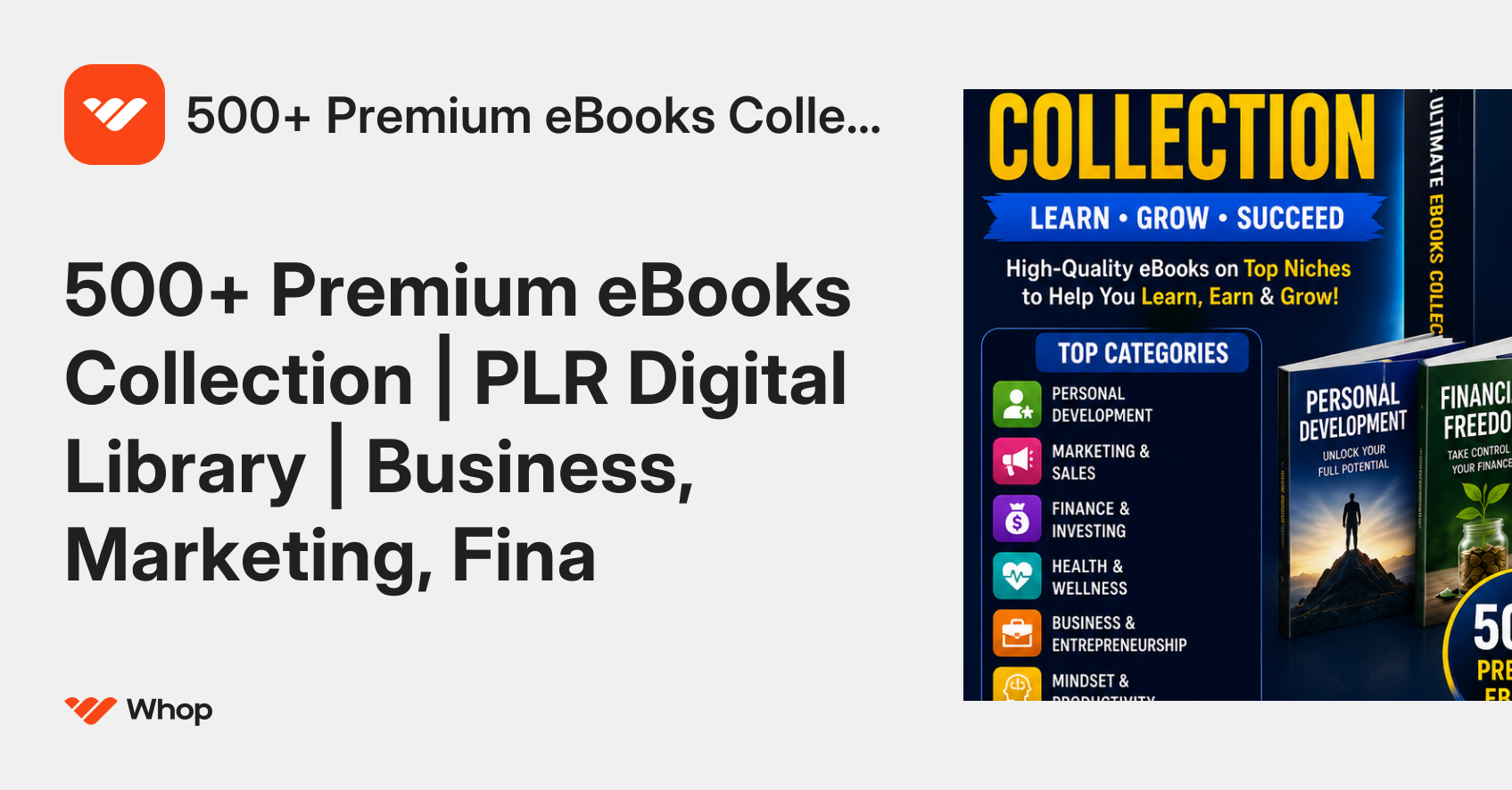 500+ Premium eBooks Collection | PLR Digital Library | Business ...