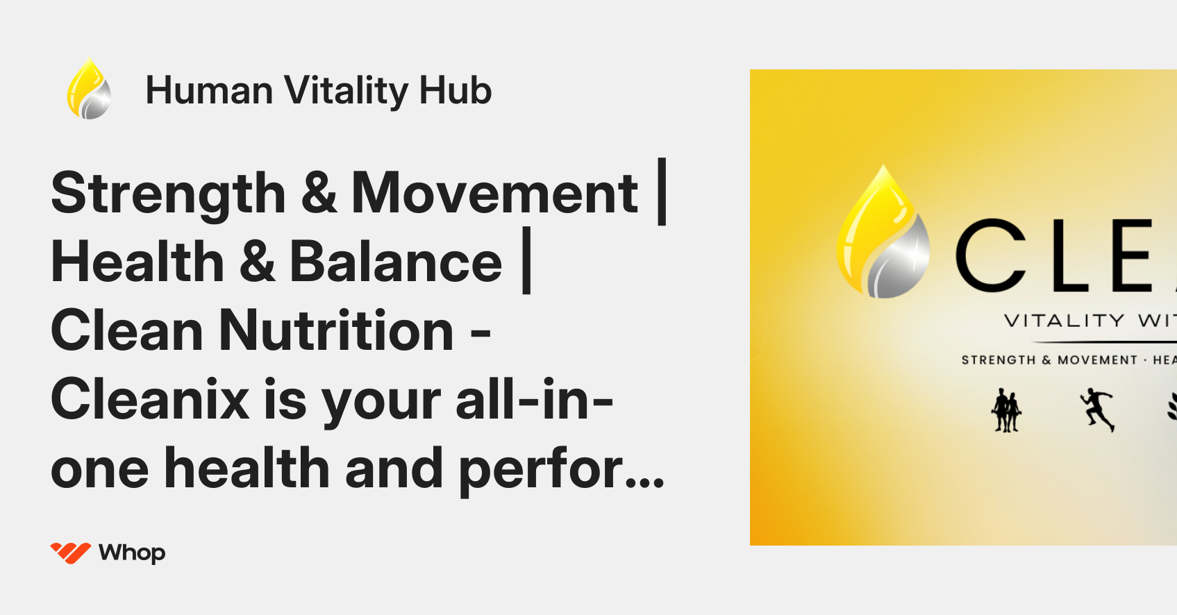 Human Vitality Hub | Whop