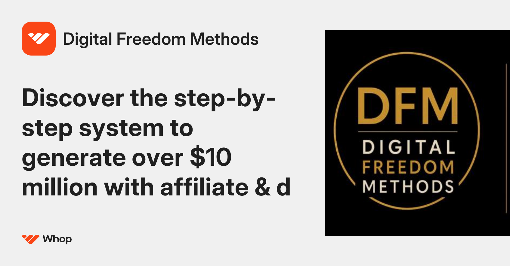 Digital Freedom Methods | Whop