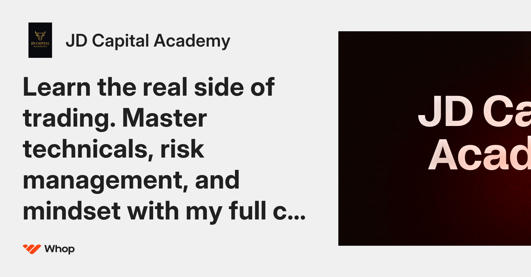 JD Capital Academy | Whop