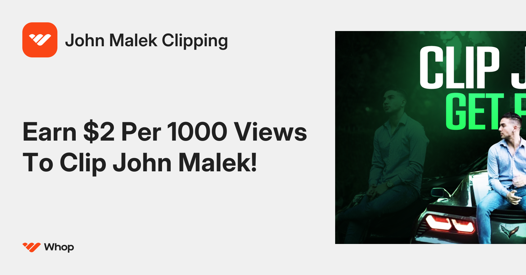 John Malek Clipping | Whop
