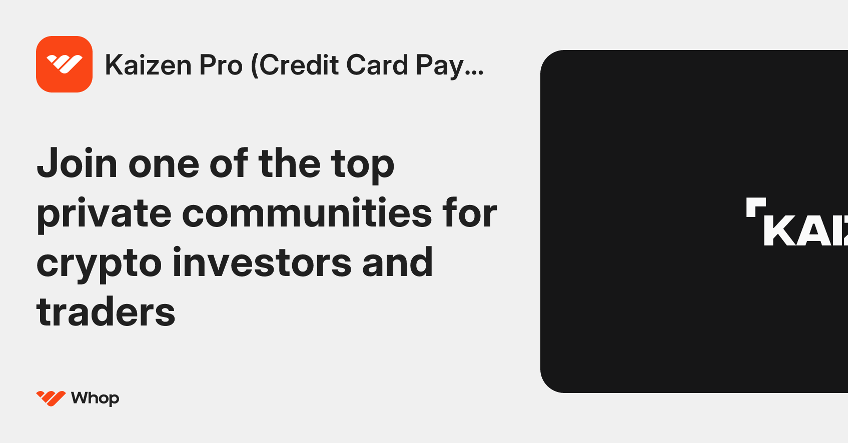 Kaizen Platinum (Credit Card) | Whop