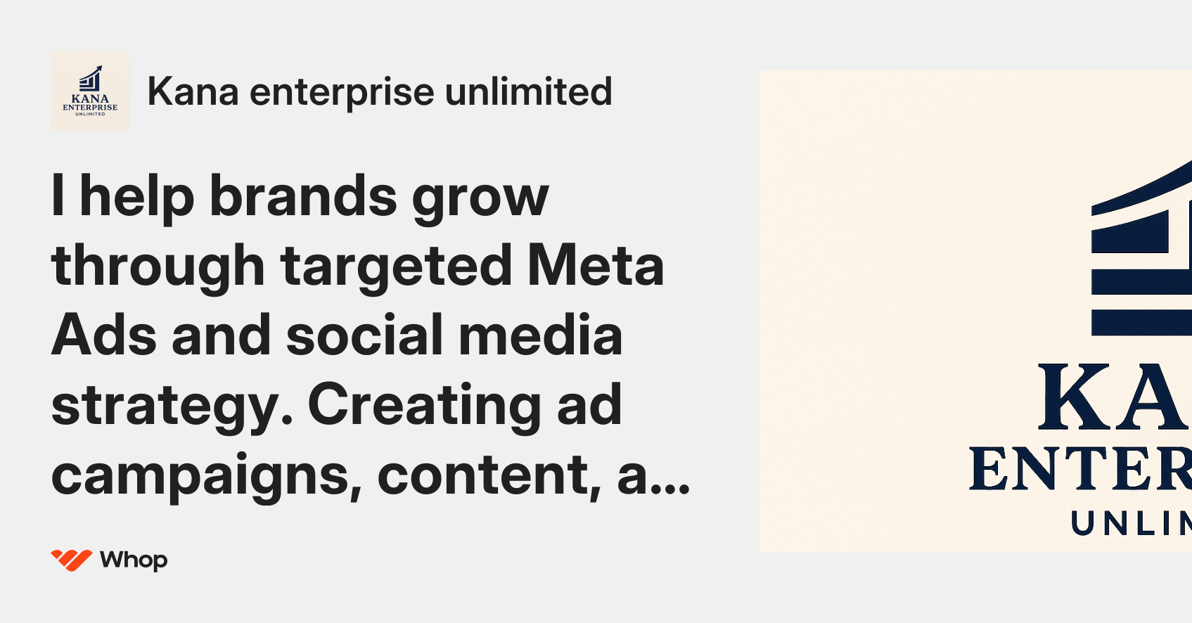 Kana enterprise unlimited | Whop