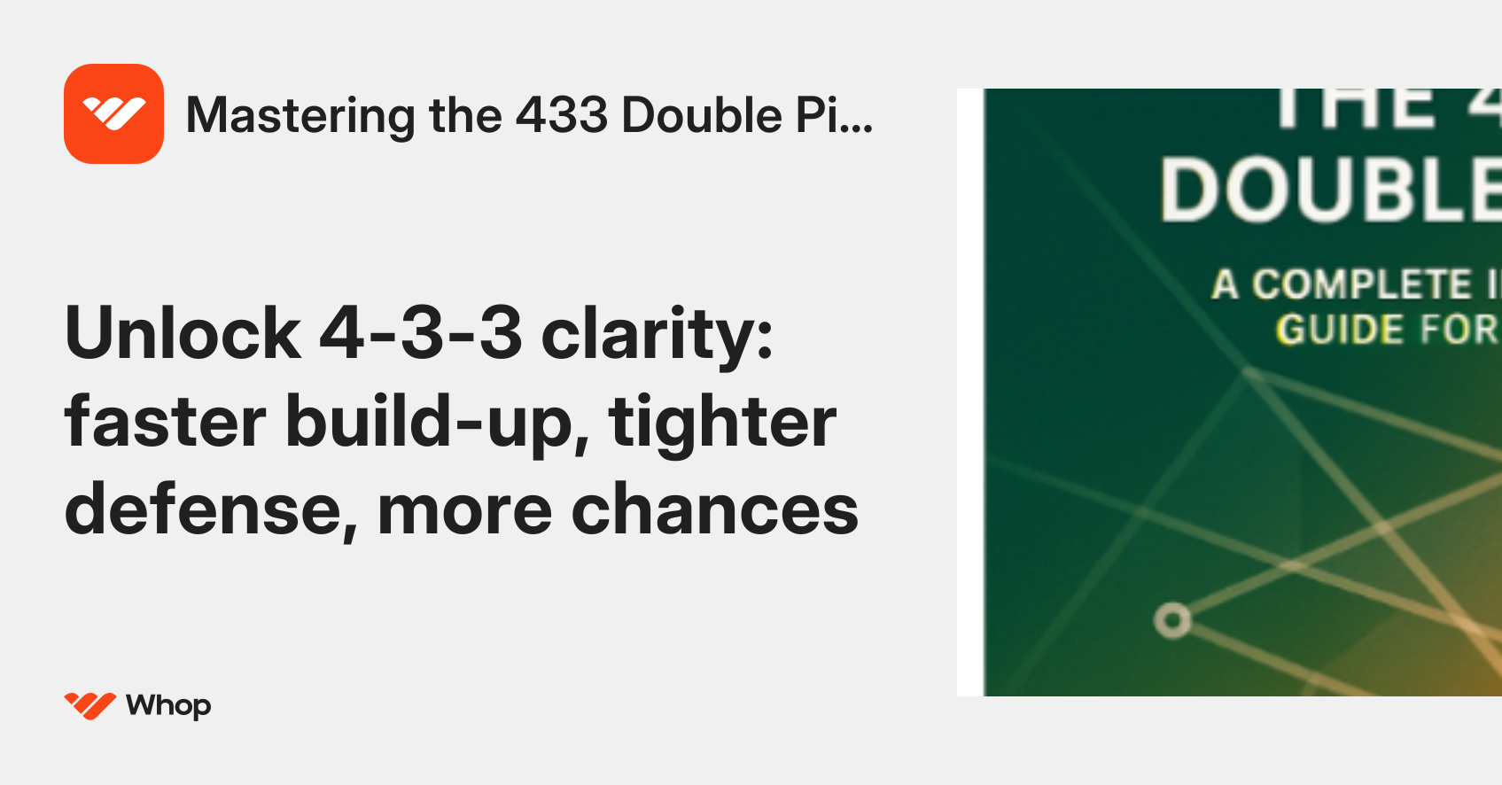 Mastering the 433 Double Pivot | Whop