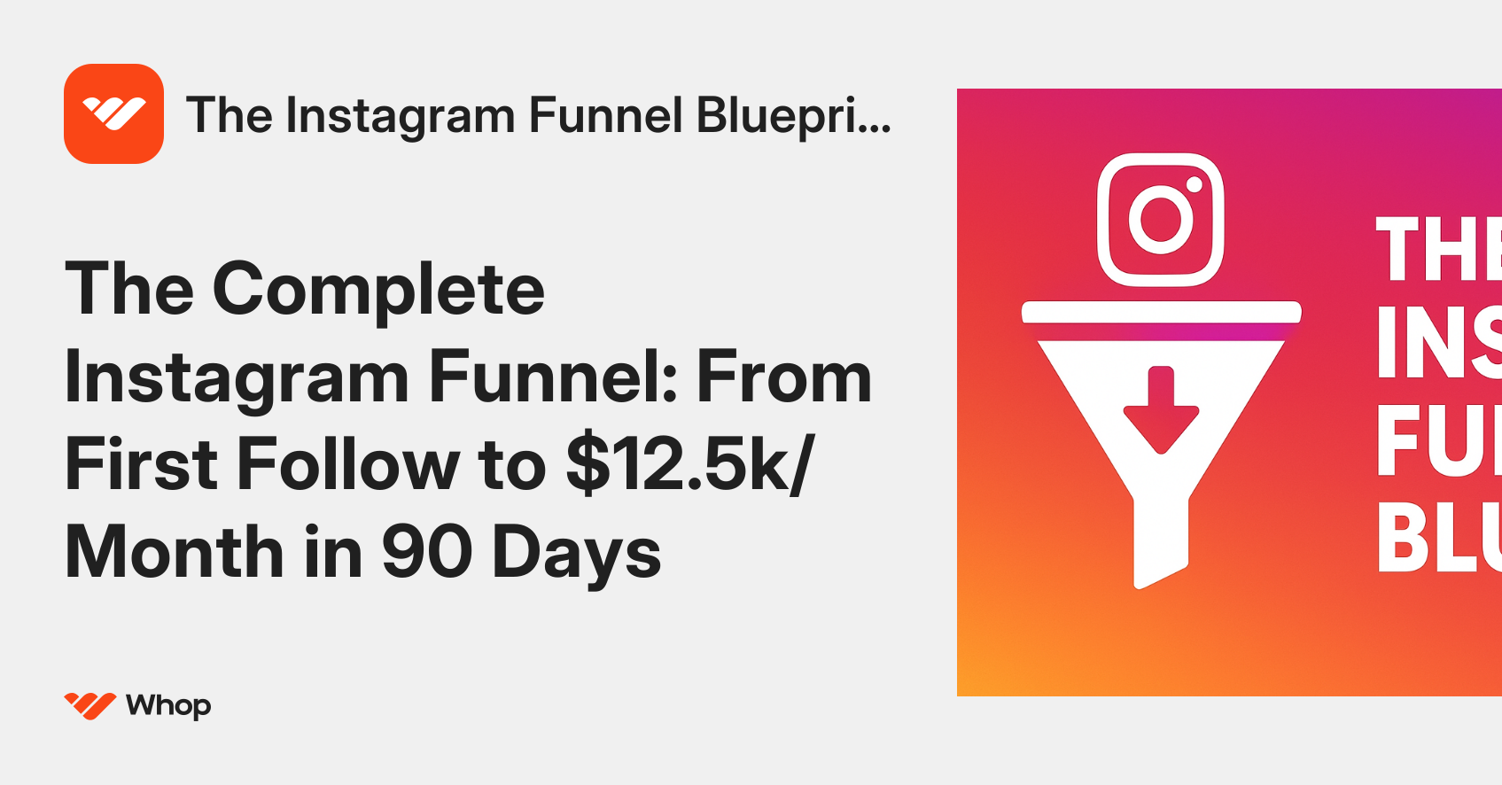 The Instagram Funnel Blueprint | Whop