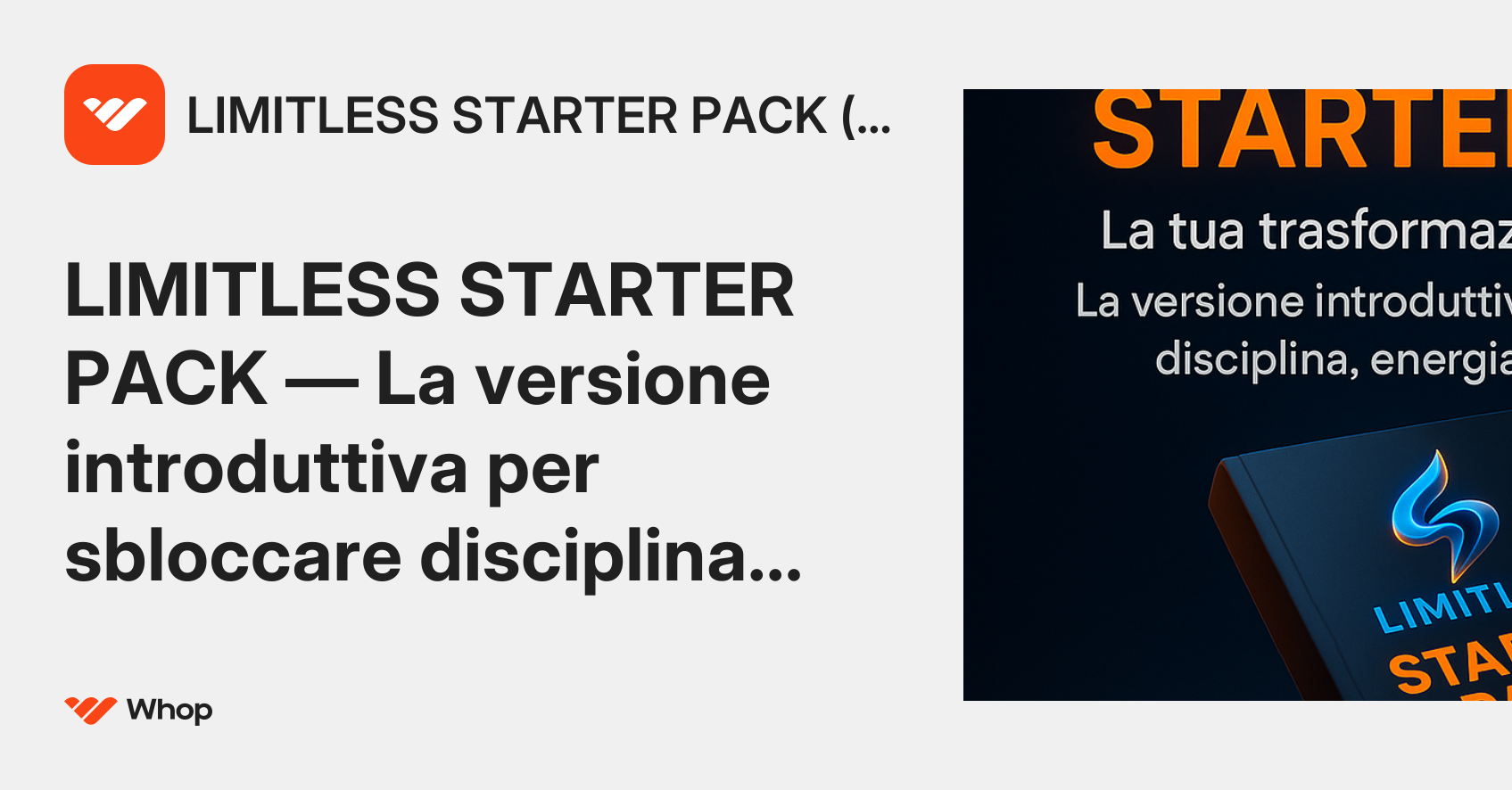 LIMITLESS STARTER PACK (Italy) | Whop