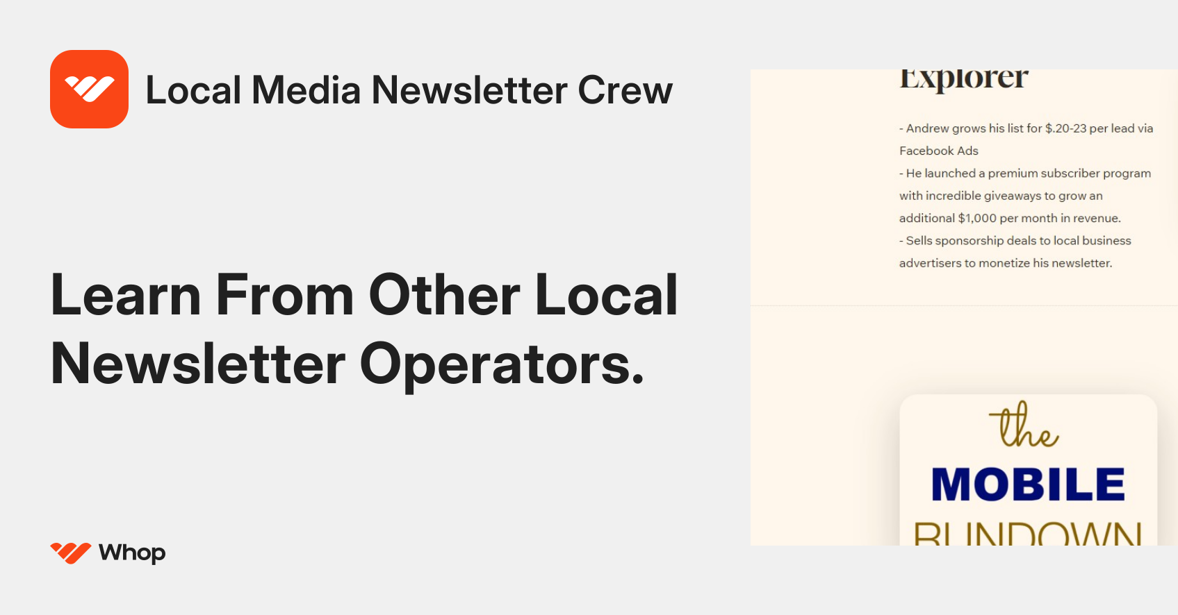 Local Media Newsletter Crew | Whop
