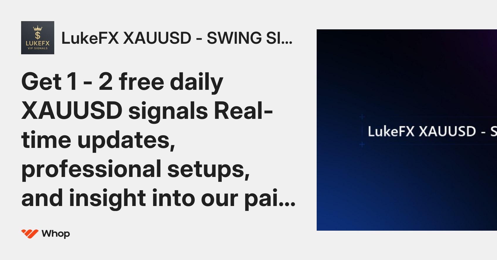 LukeFX XAUUSD - SWING SIGNALS | Whop