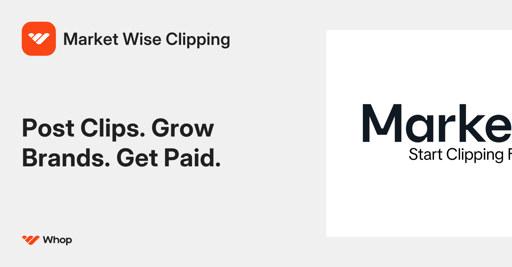 Market Wise Clipping | Whop