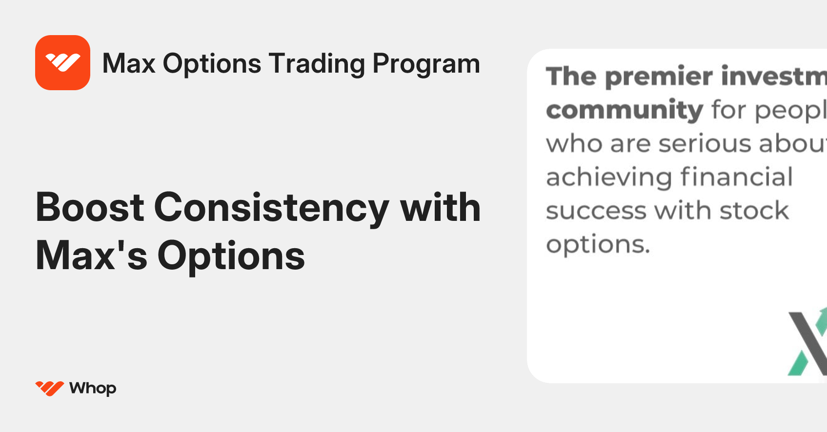 Max Options Trading Program | Whop