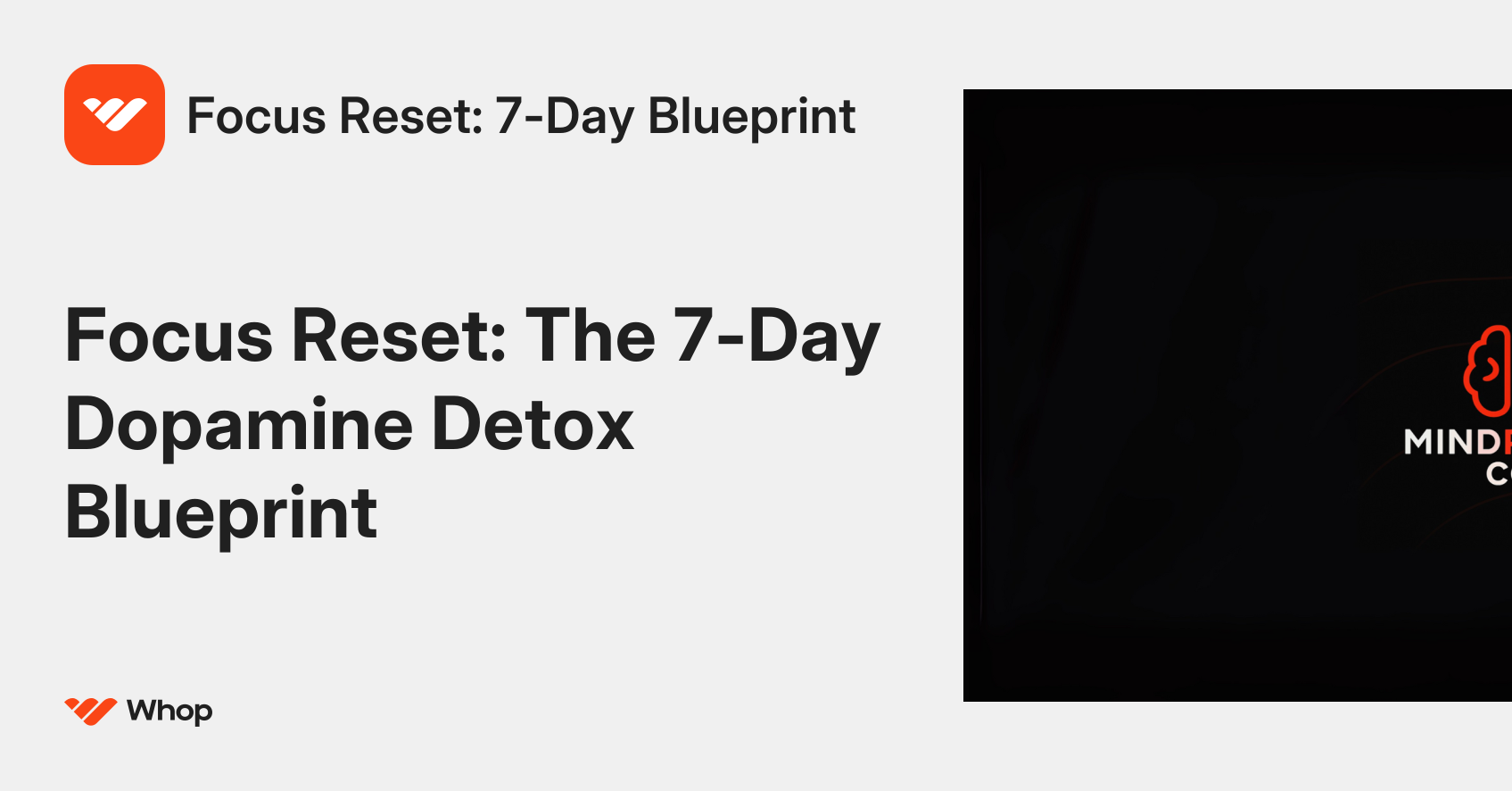 Focus Reset: 7-Day Blueprint | Whop