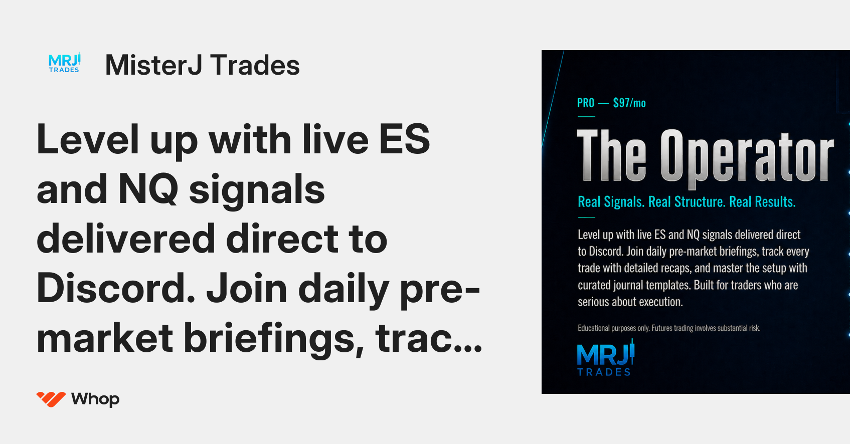 MisterJ Trades | Whop