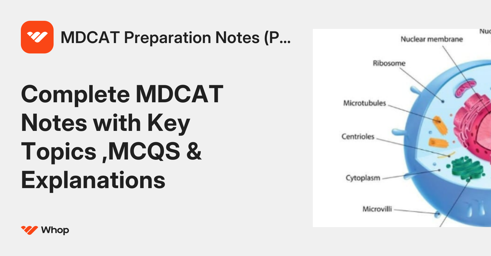 MDCAT Preparation Notes (PDF) | Whop