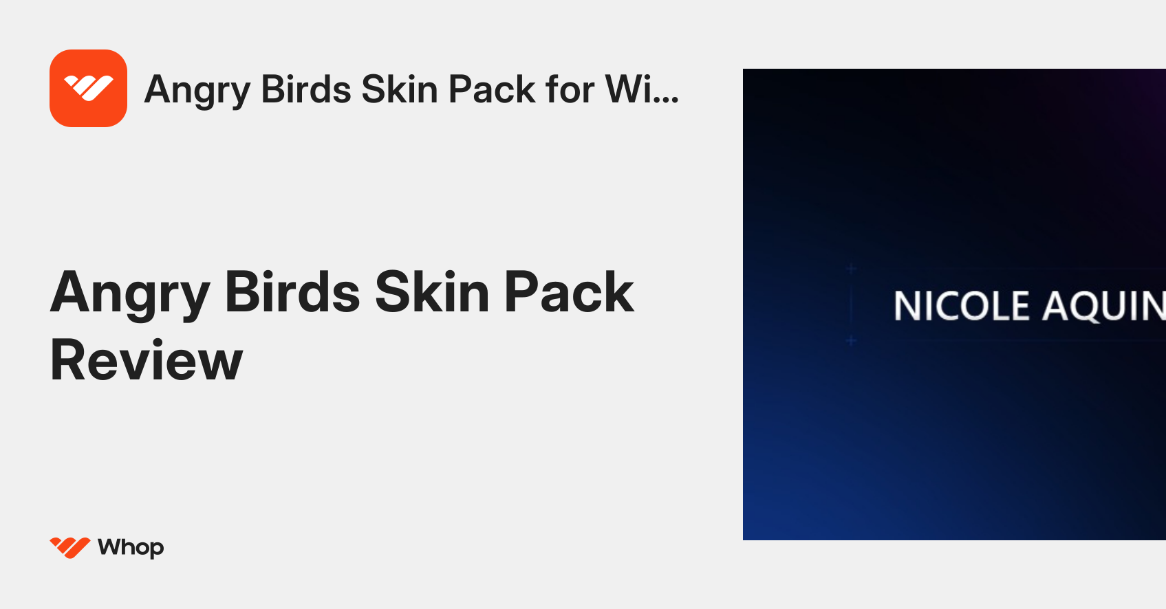 Angry Birds Skin Pack for Wind | Whop