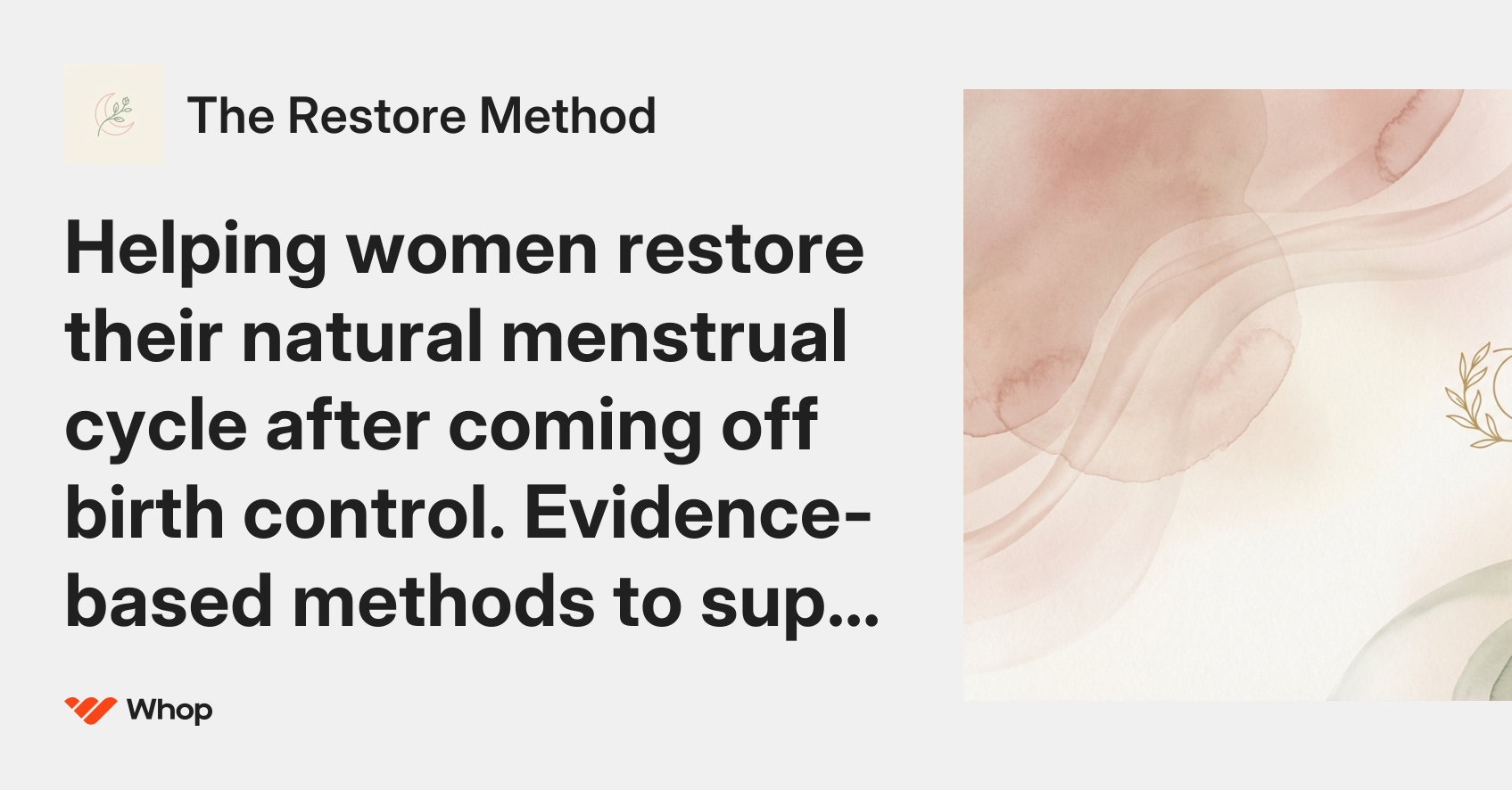 The Period Recovery Method | Whop