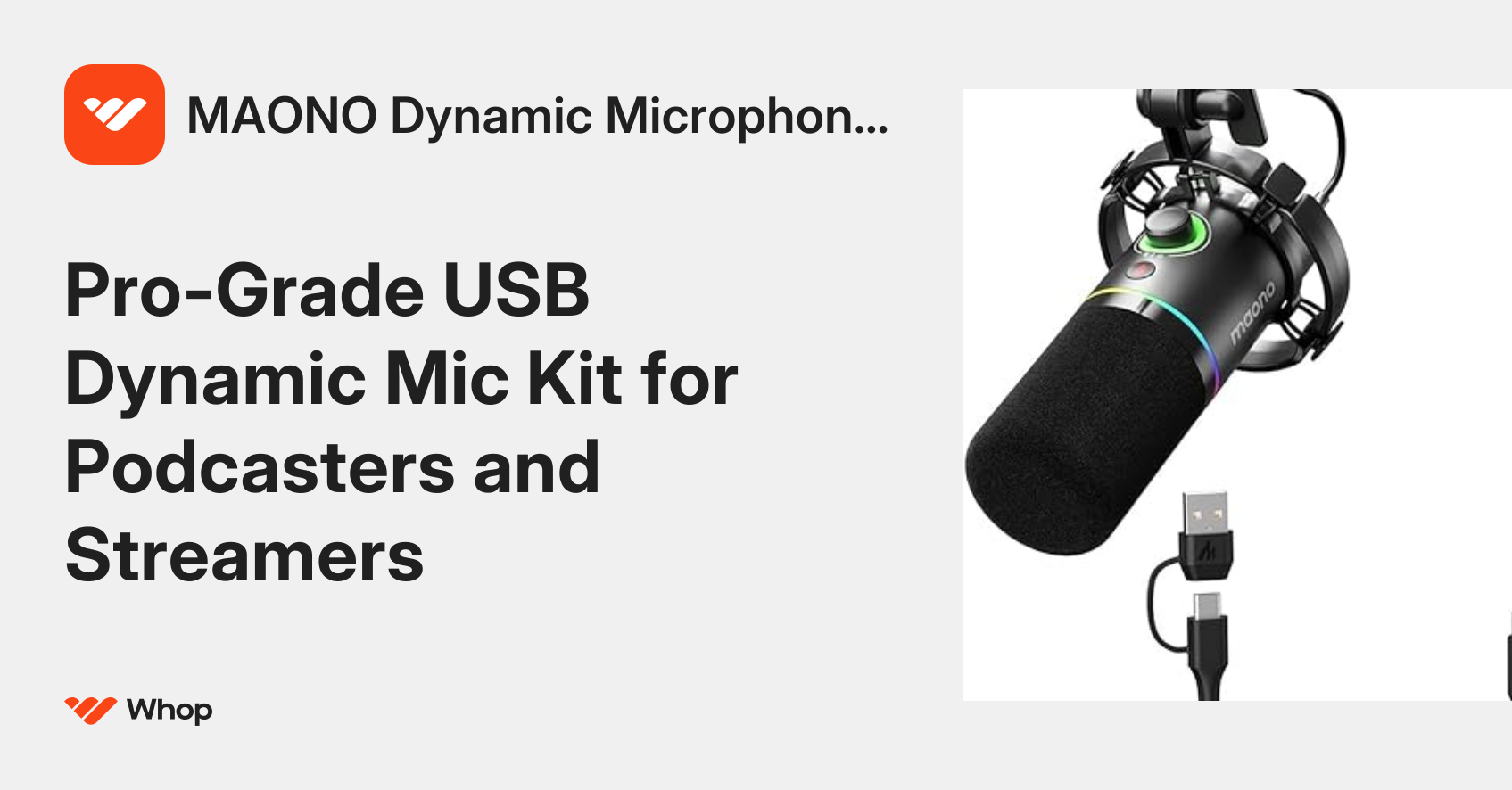 MAONO Dynamic Microphone Kit | Whop