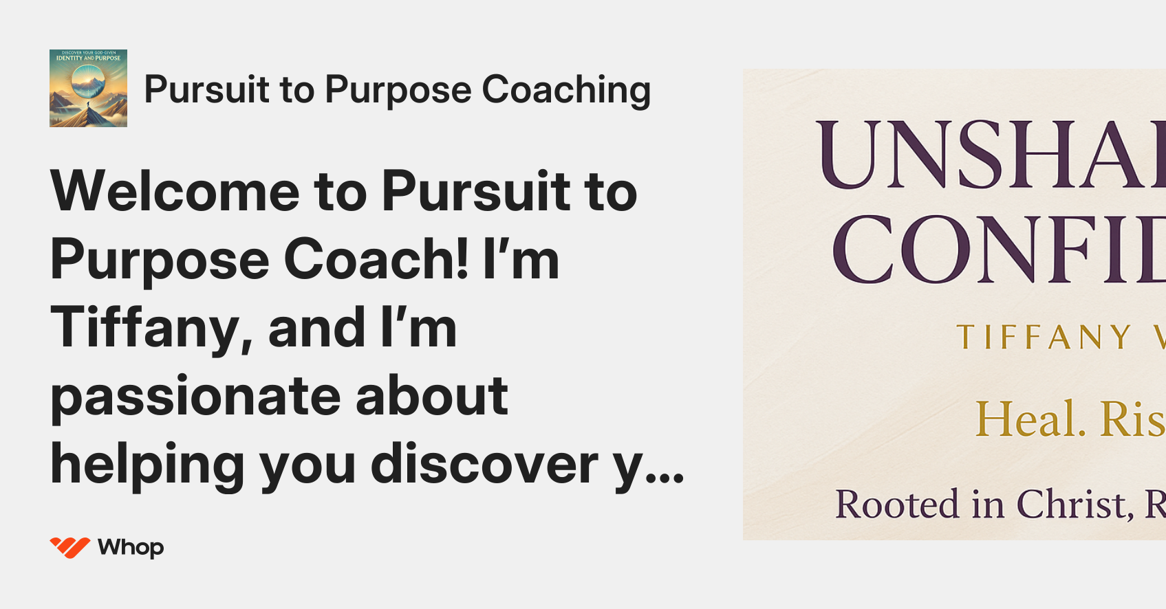 Pursuit to Purpose Coaching | Whop