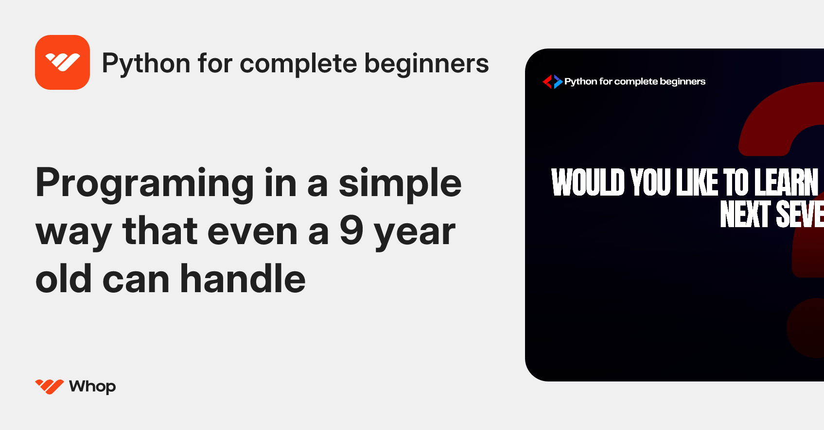 Python for complete beginners | Whop