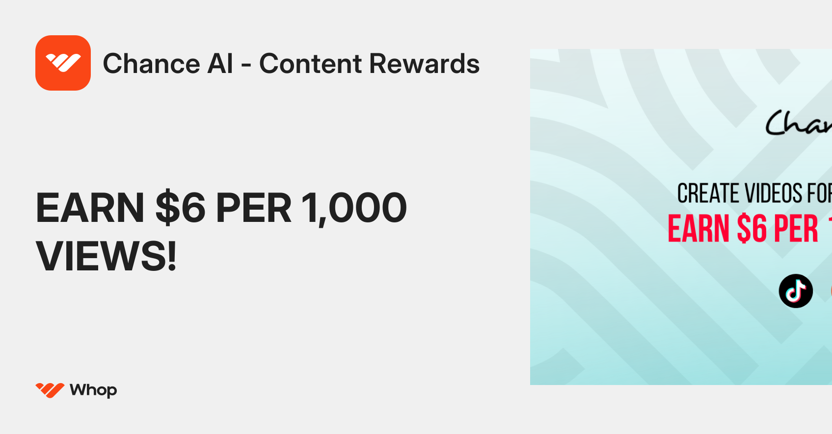 Chance AI - Content Rewards | Whop