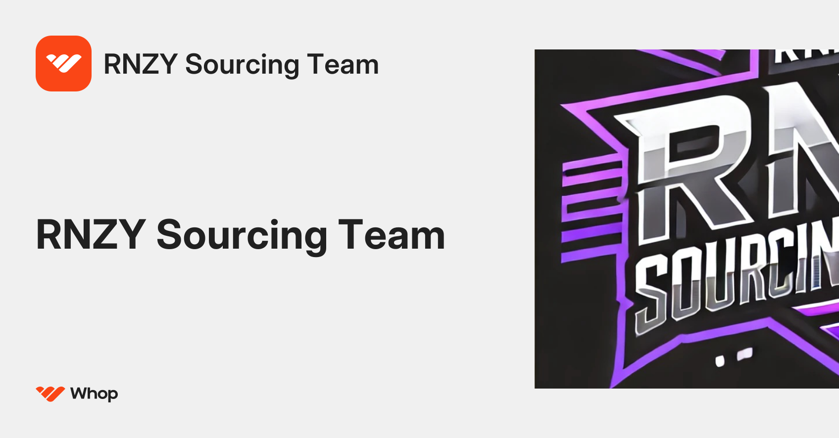 RNZY Sourcing Team | Whop