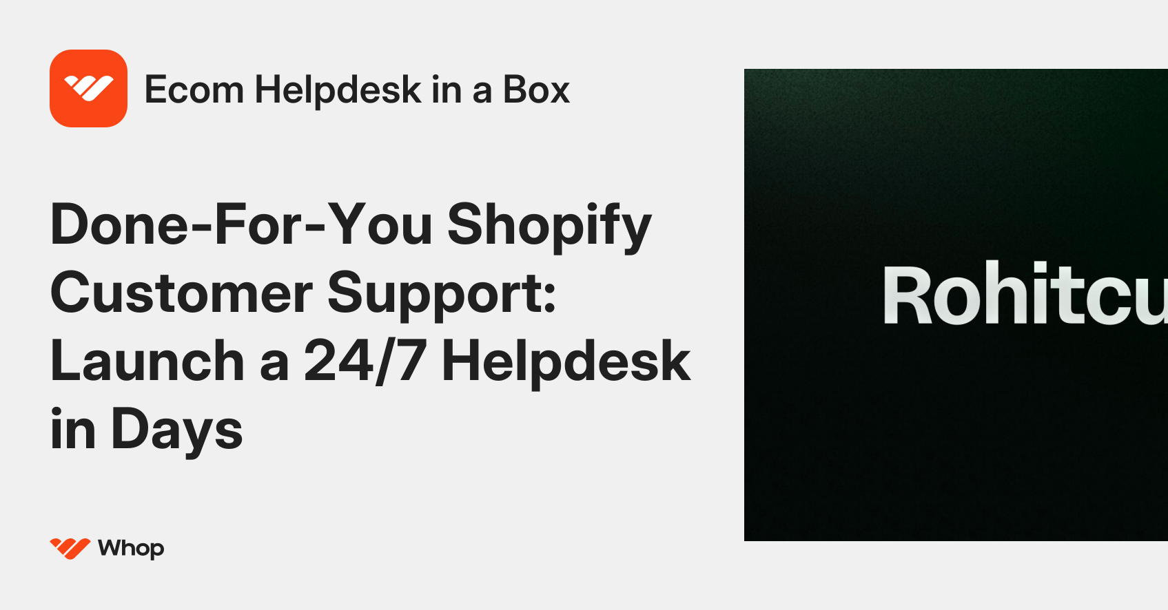 Ecom Helpdesk in a Box | Whop