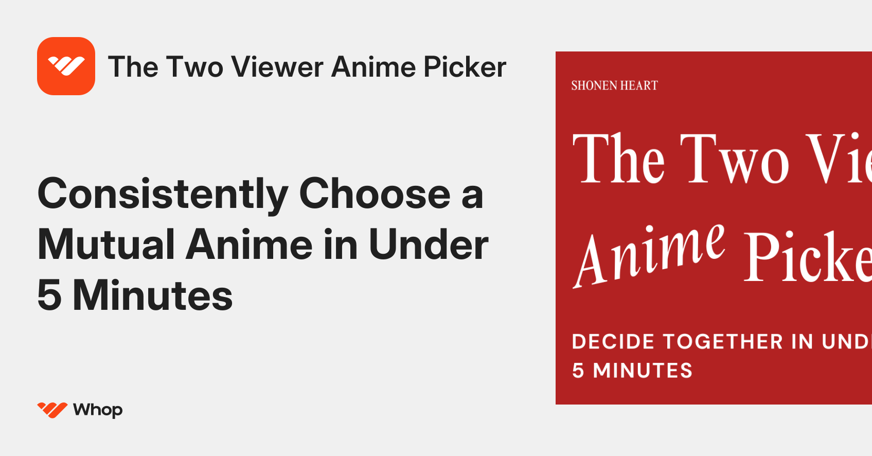 The Two Viewer Anime Picker | Whop