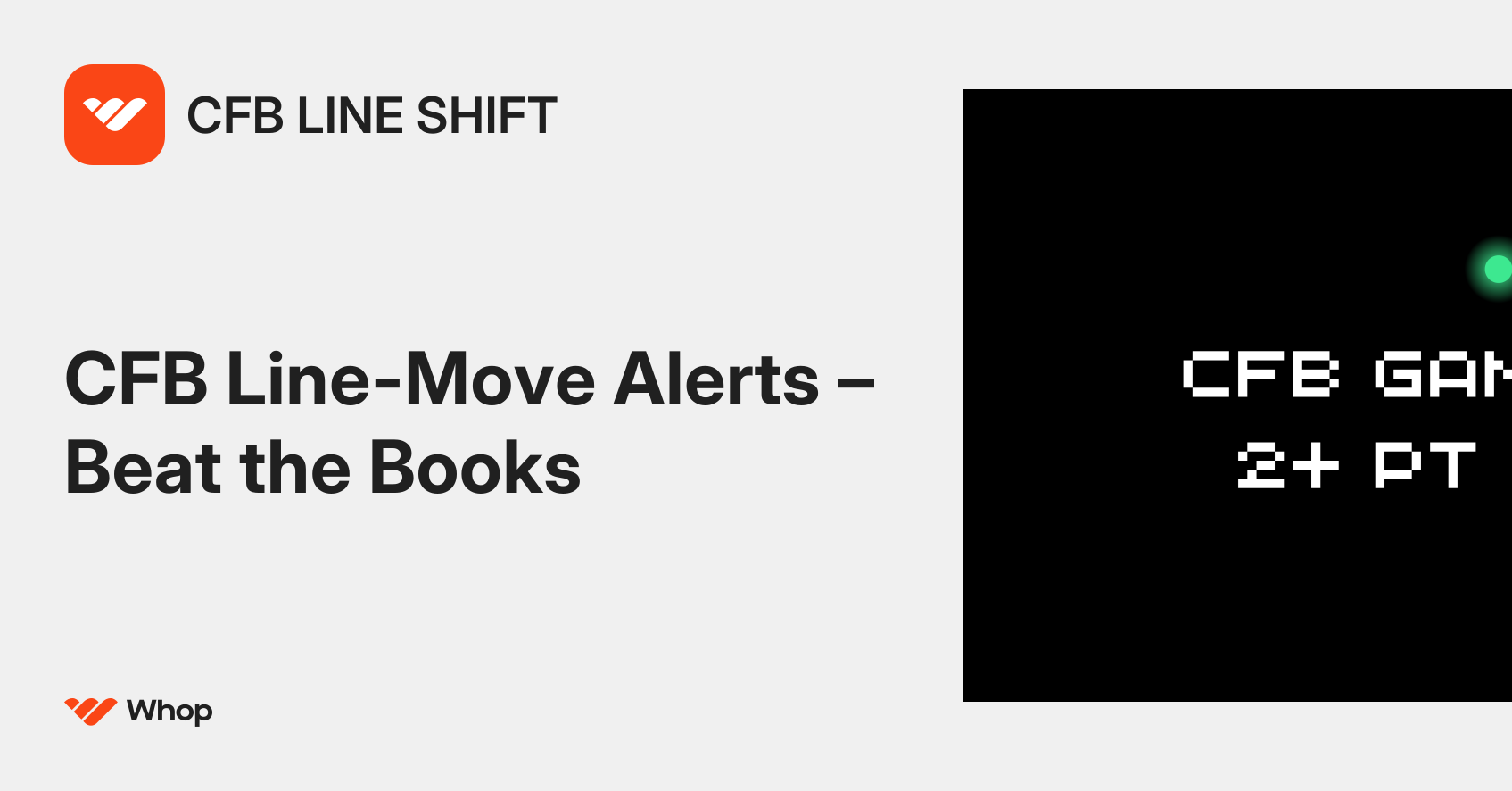 CFB LINE SHIFT | Whop