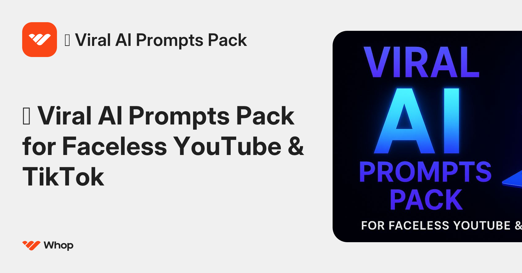 🎬 Viral AI Prompts Pack | Whop