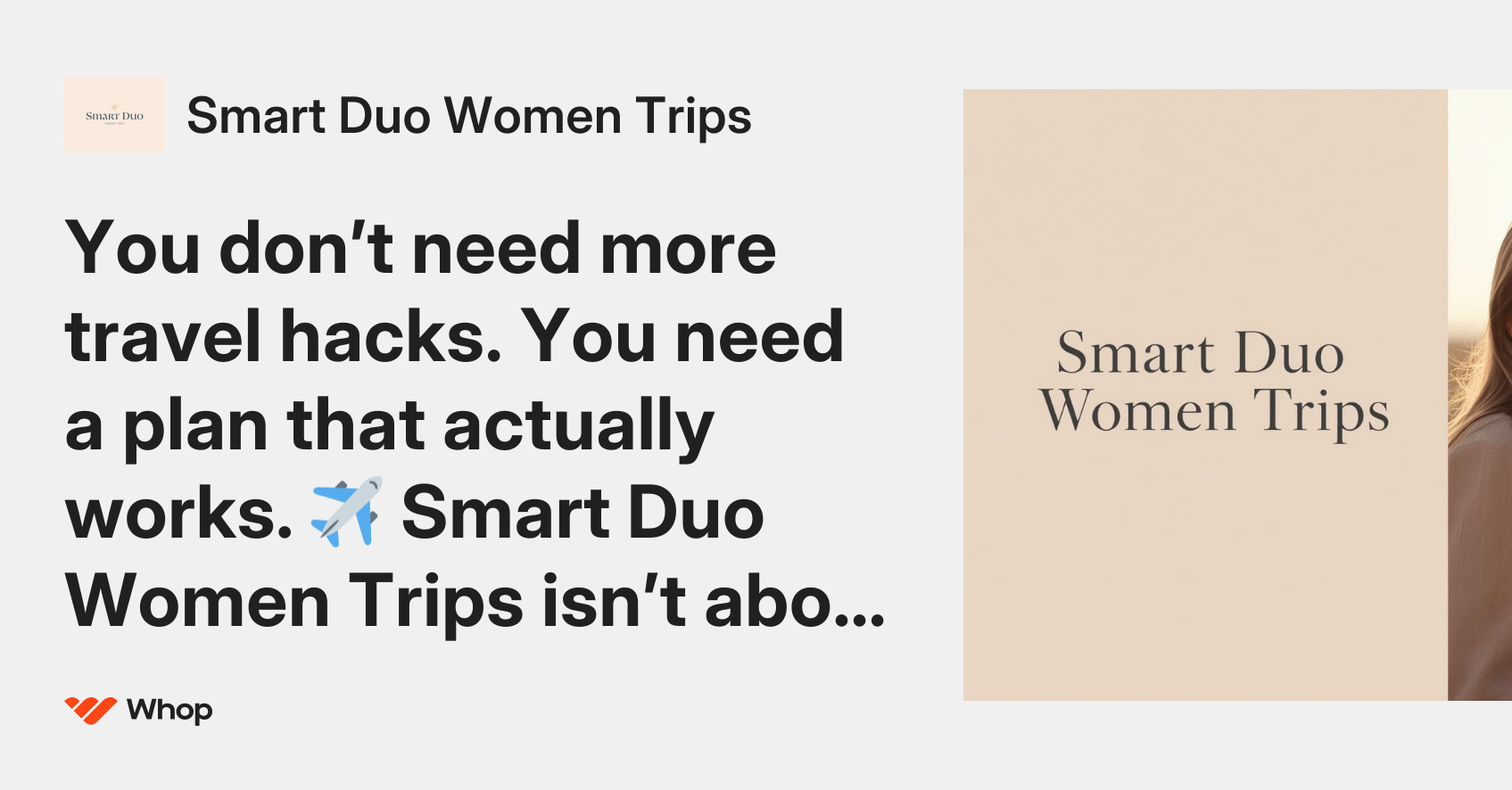Smart Duo Women Trips | Whop
