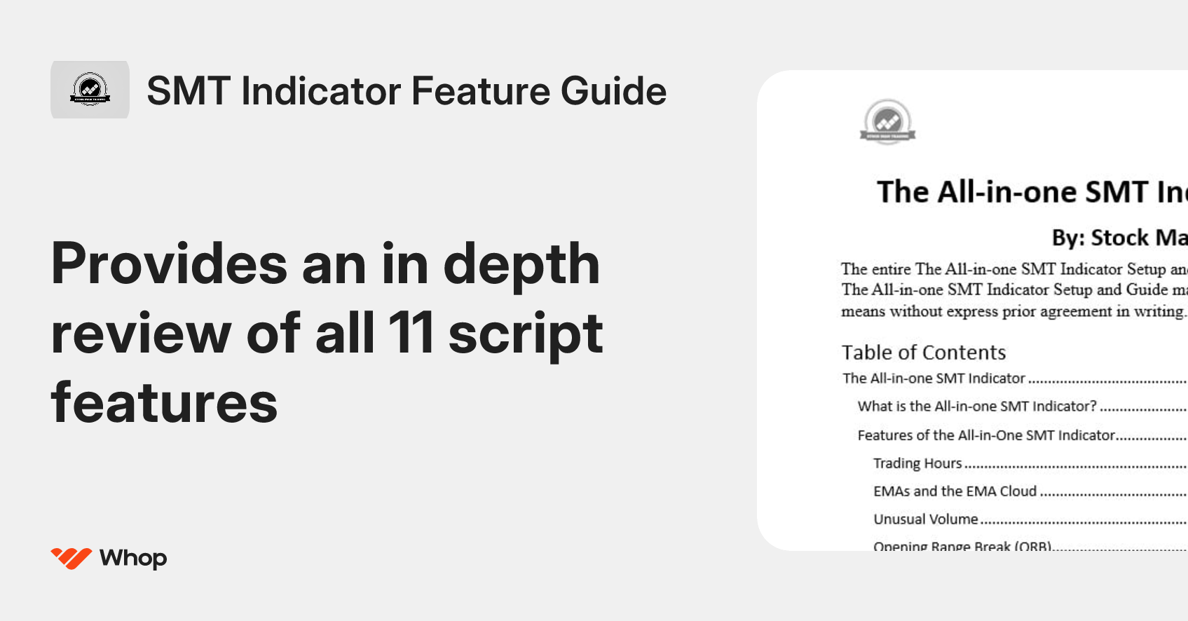 SMT Indicator Feature Guide | Whop