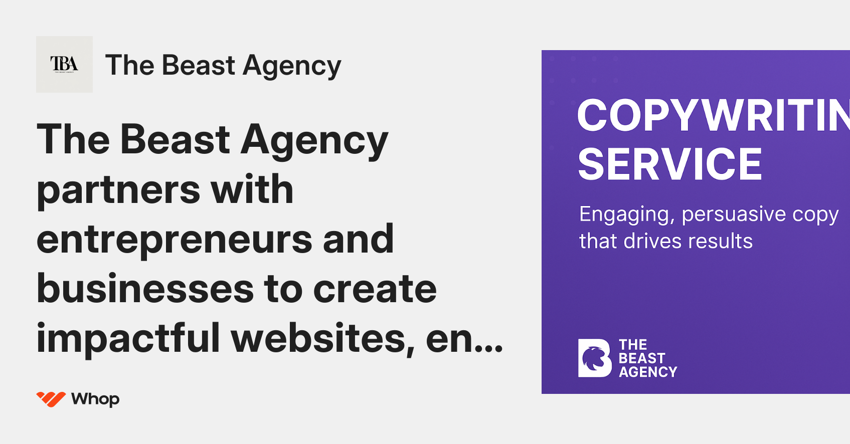 The Beast Agency | Whop