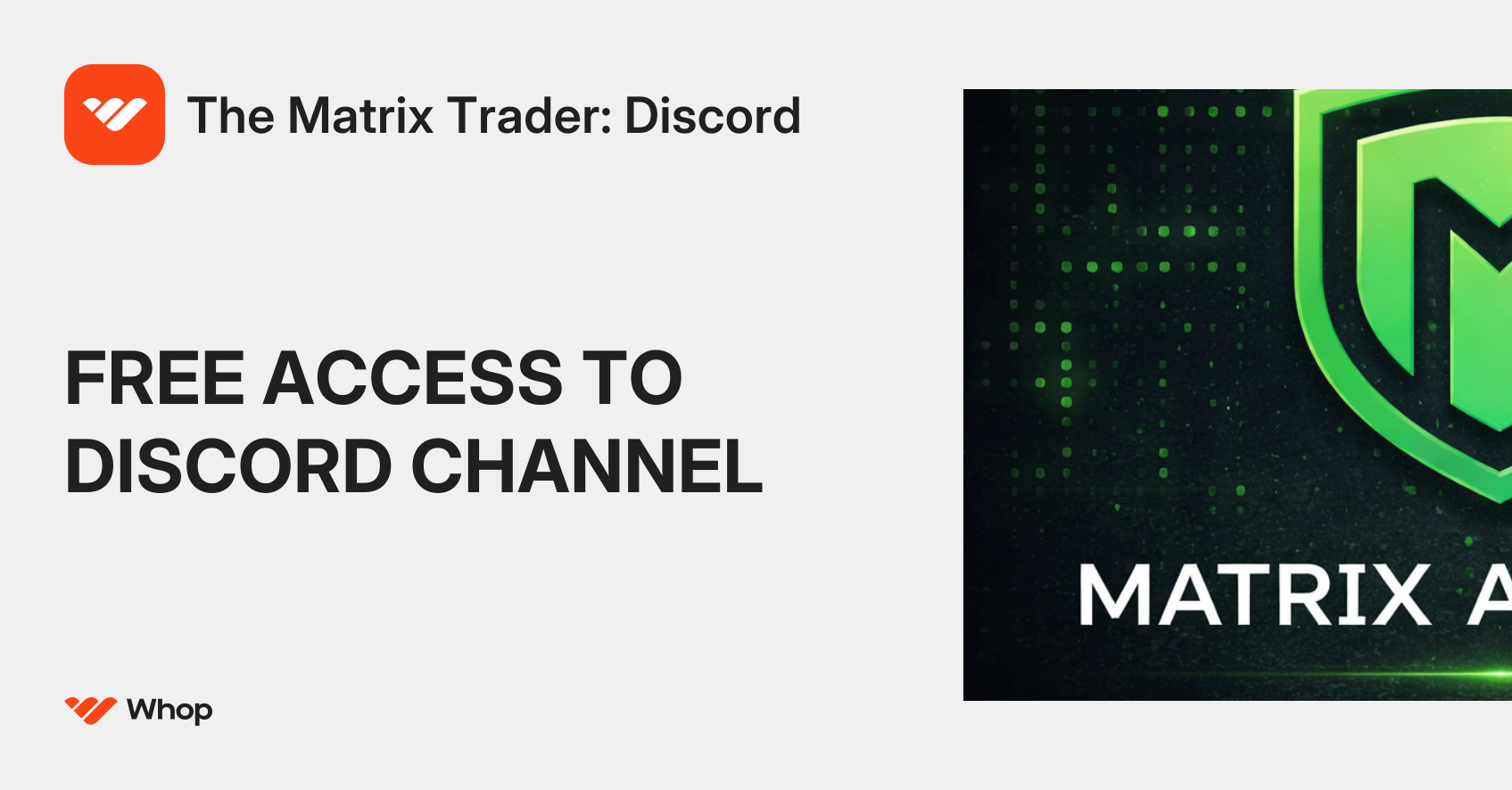 The Matrix Trader: Discord | Whop