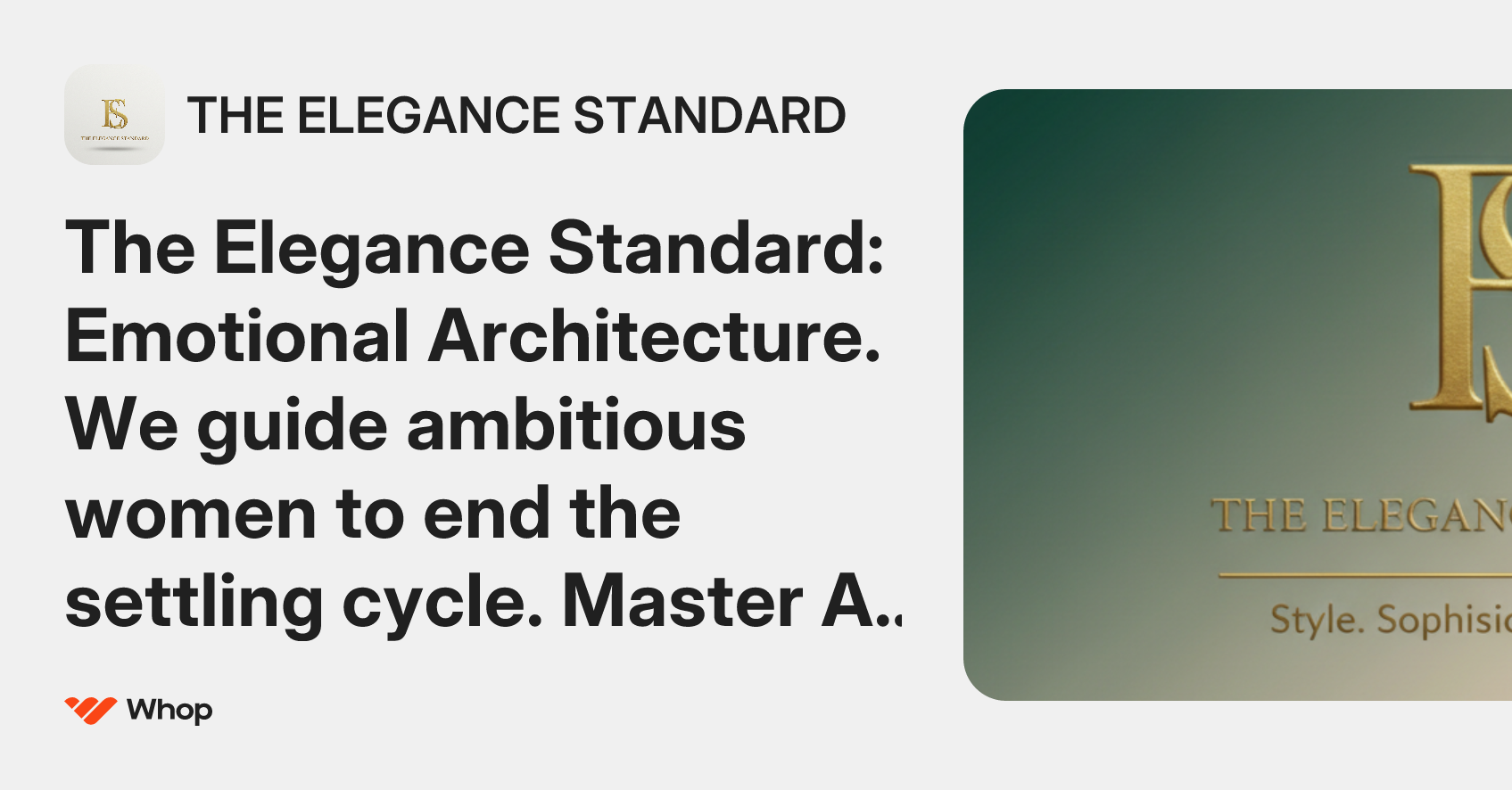THE ELEGANCE STANDARD | Whop