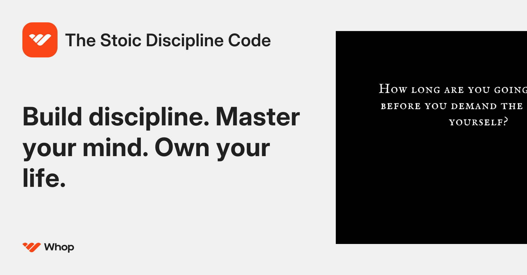 The Stoic Discipline Code | Whop