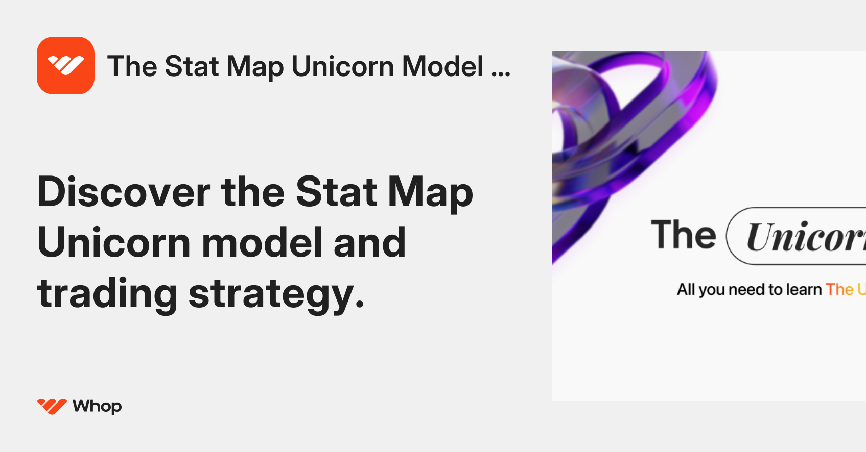 The Stat Map Unicorn Model PDF | Whop