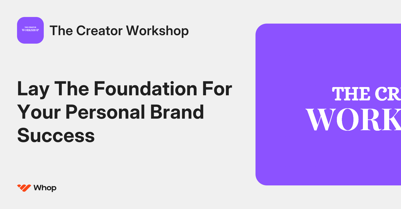 The Creator Workshop | Whop