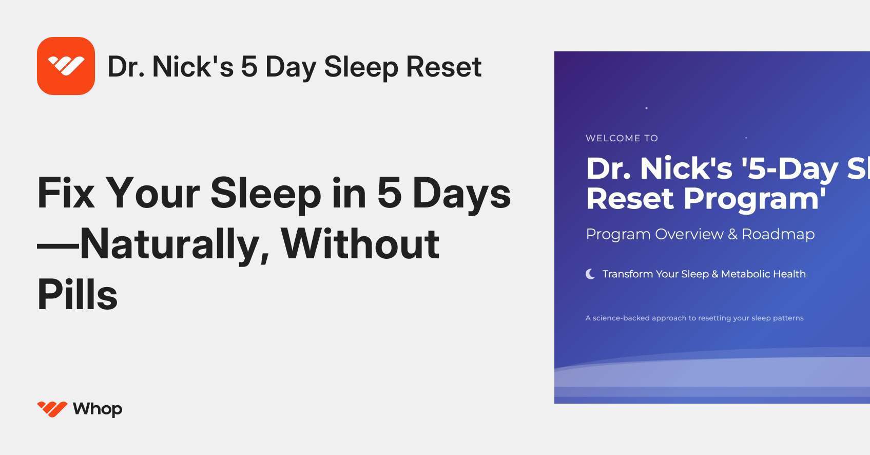 Dr. Nick's 5 Day Sleep Reset | Whop