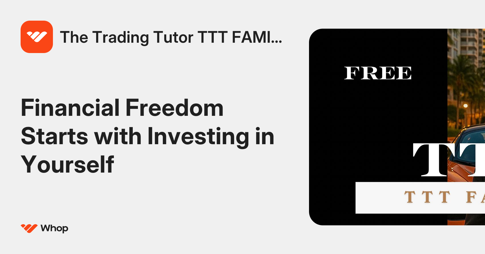 The Trading Tutor TTT FAMILY | Whop