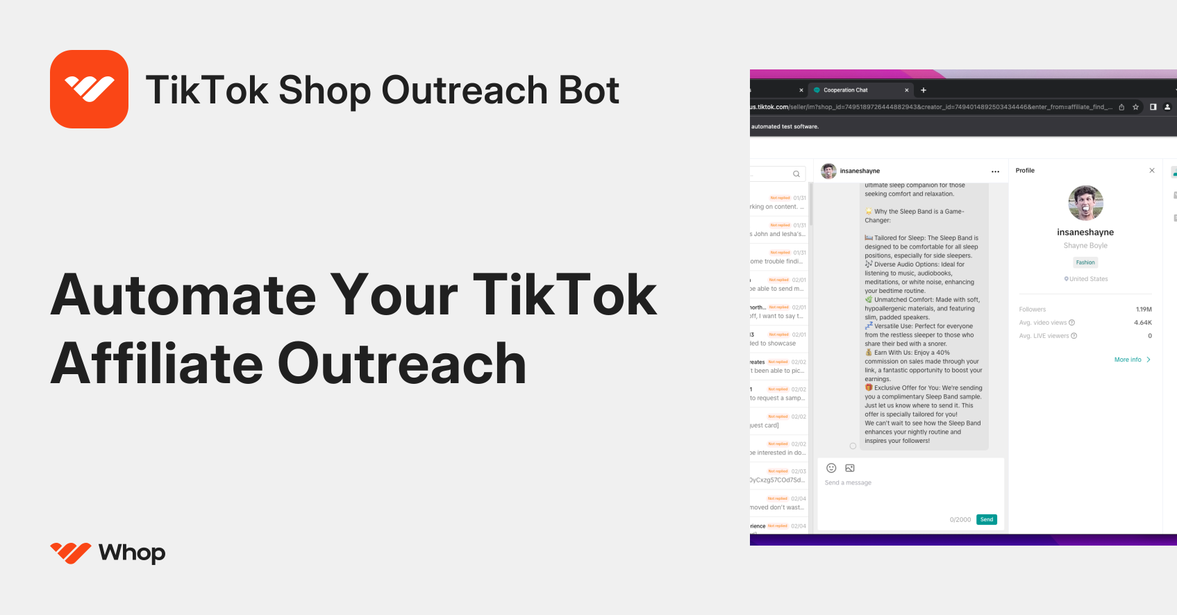 TikTok Shop Outreach Bot