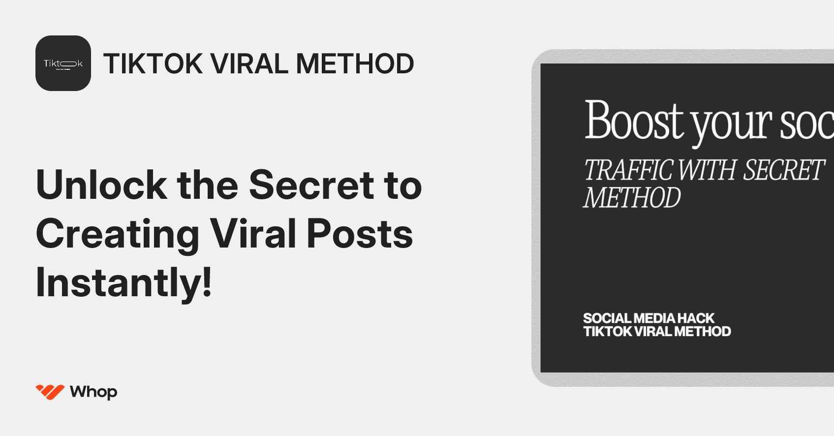 TIKTOK VIRAL METHOD | Whop
