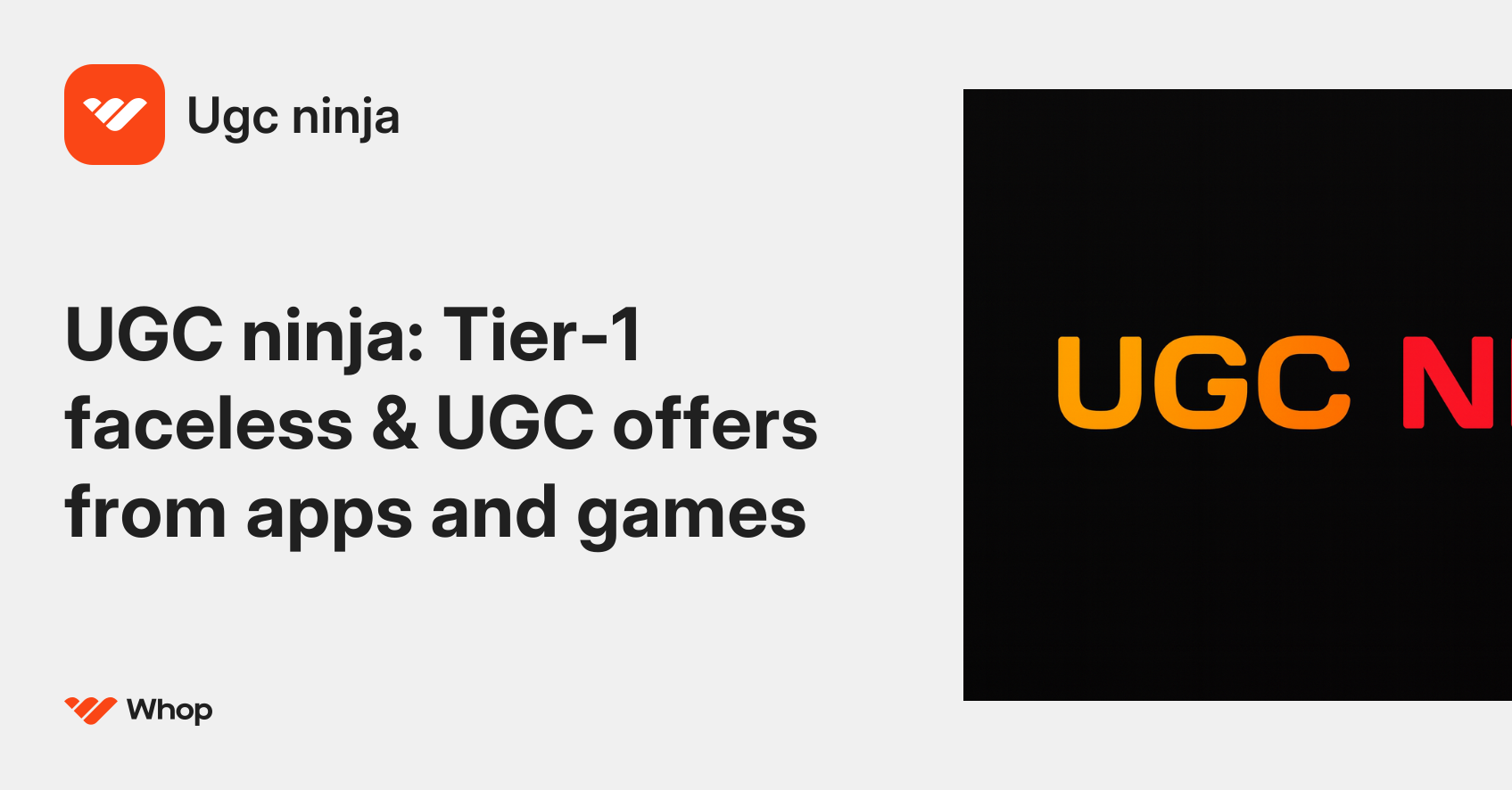 Ugc ninja | Whop