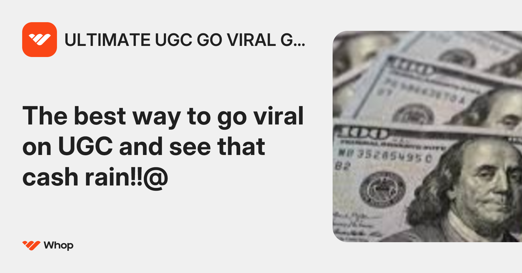 ULTIMATE UGC GO VIRAL GUIDE!! | Whop