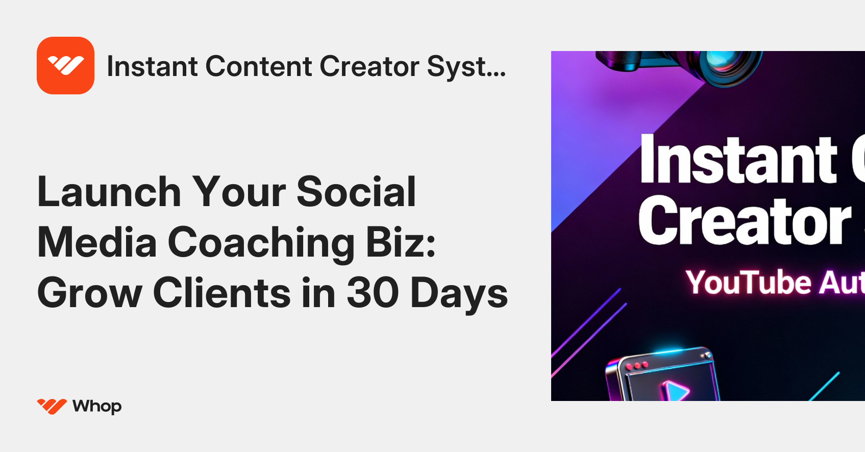 Instant Content Creator System | Whop