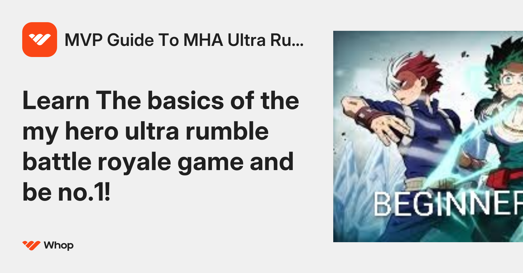 MVP Guide To MHA Ultra Rumble | Whop