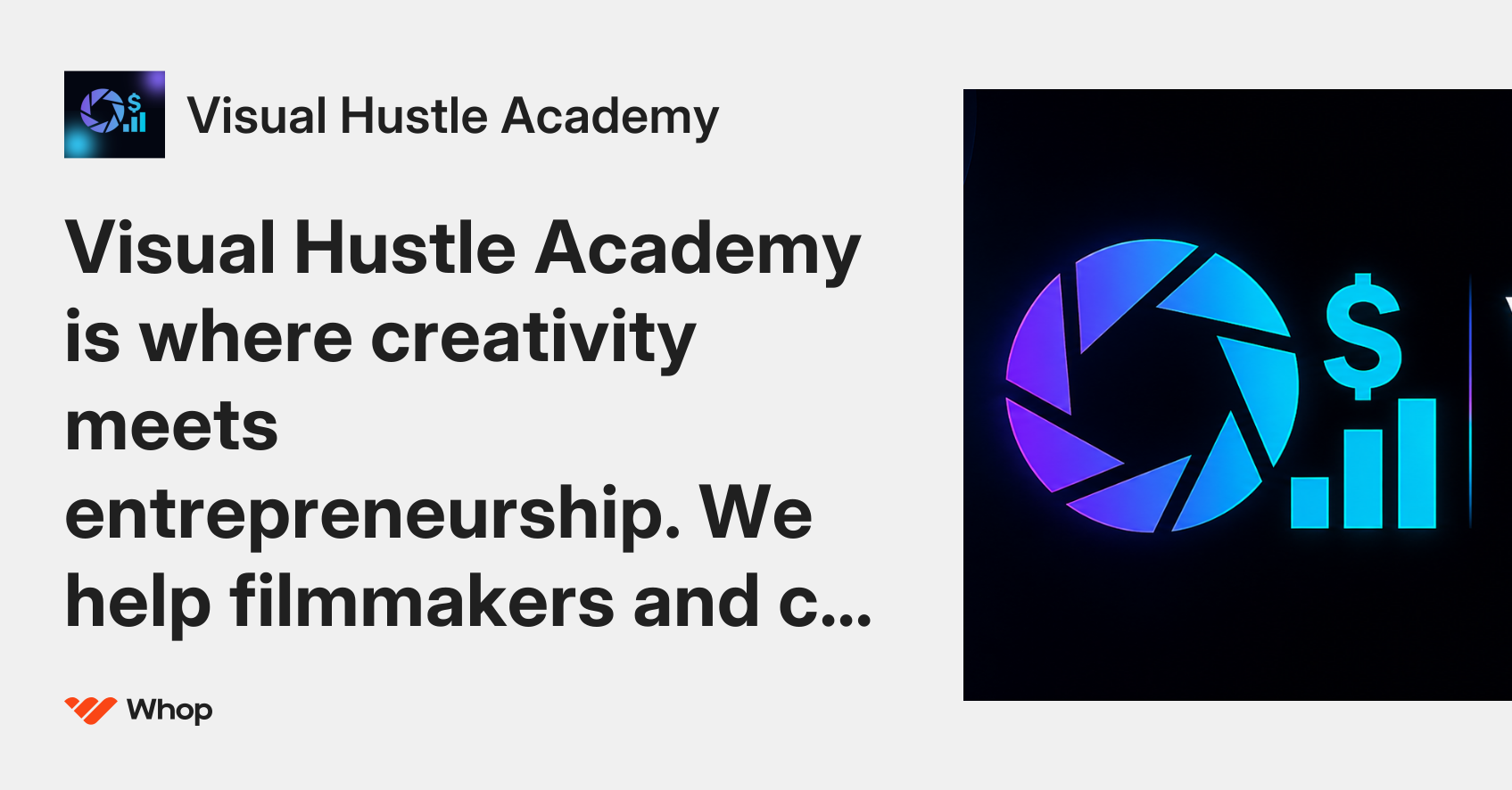 Visual Hustle Academy | Whop